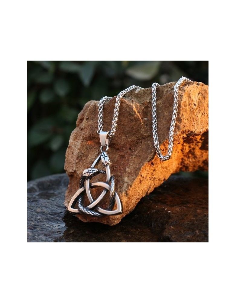 Collier celtique entrelacs en acier inoxydable – Symbole viking & nordique